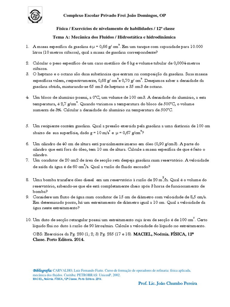 Mecânica Dos Fluidos 12a CFB 2023 | PDF | Densidade | Ciências Físicas