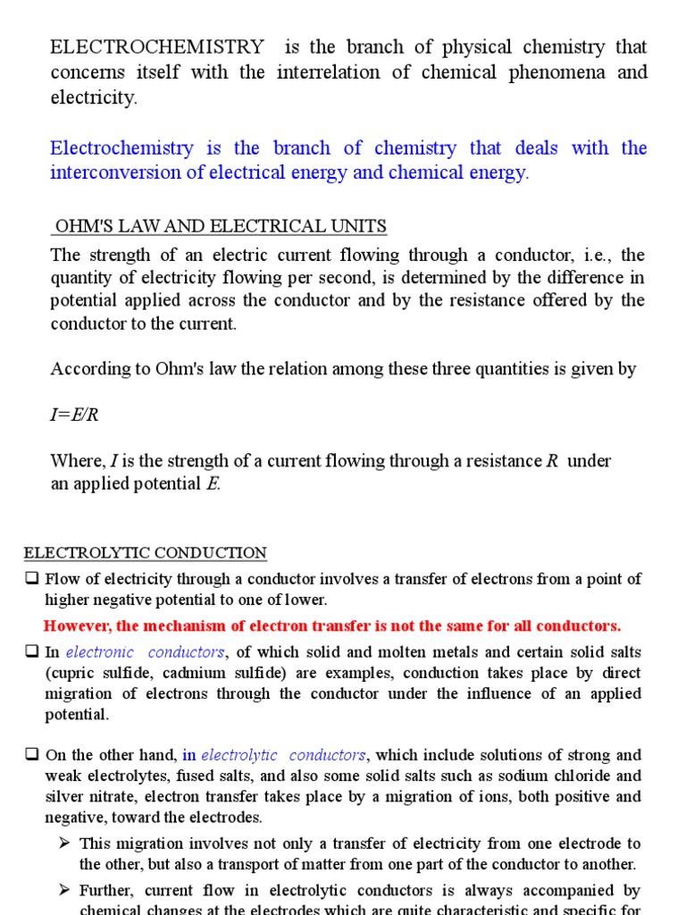 Electrical Properties of Solution | PDF