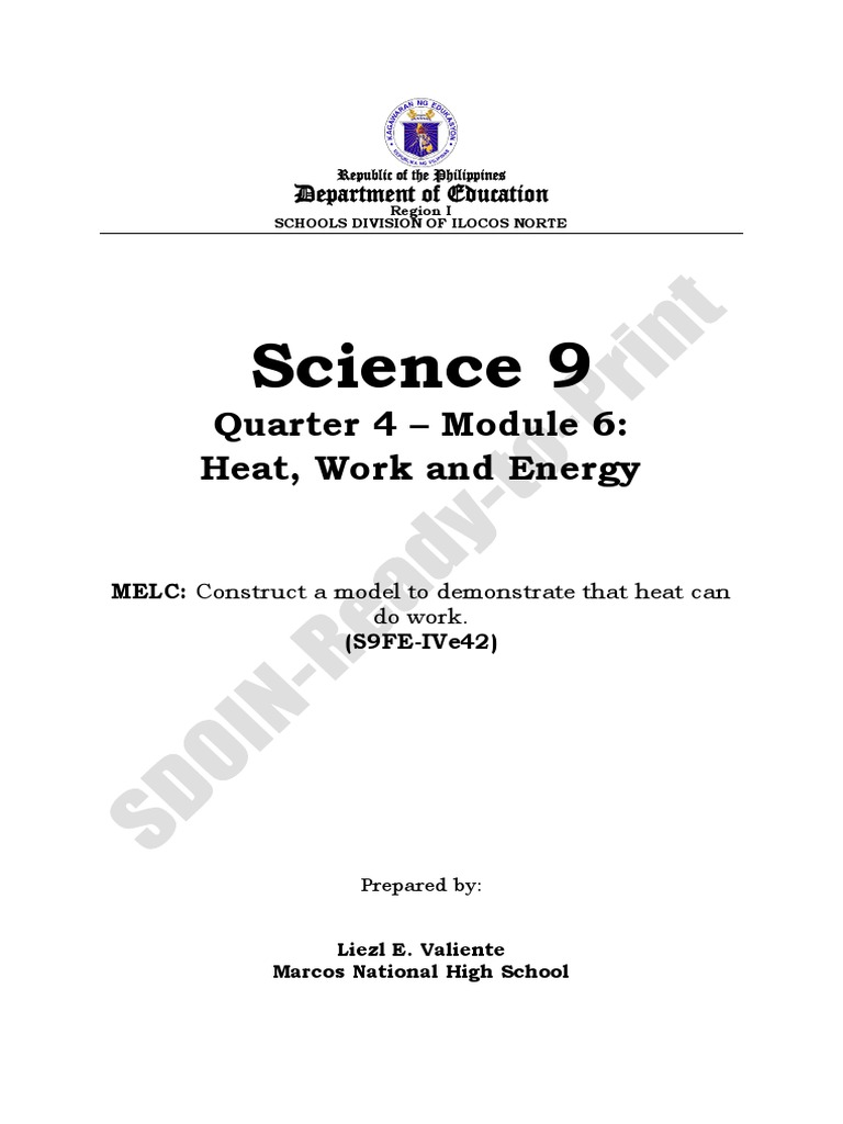Science-9-Q4-Week6-MELC06-Module6-Valiente-Liezl Readytoprint | PDF
