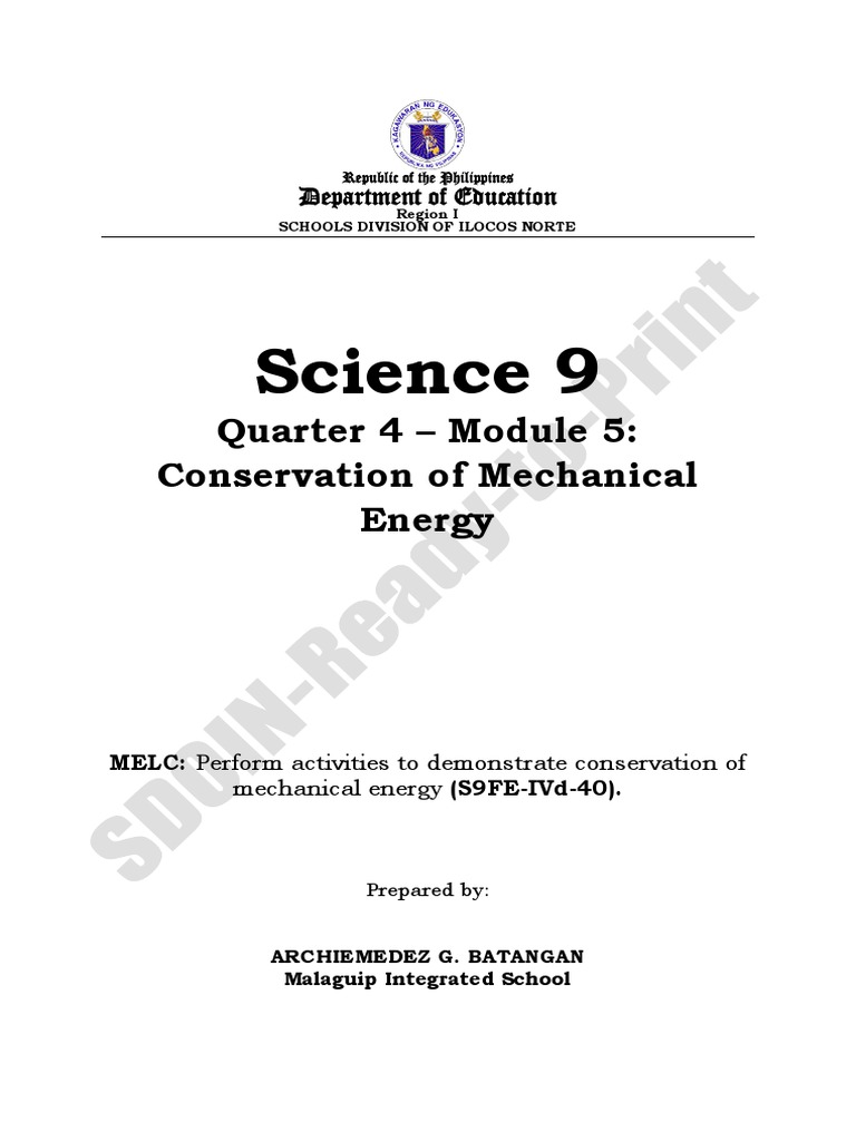 Science-9-Q4-Week5-MELC05-Module5-Batangan-Archiemedez Readytoprint | PDF