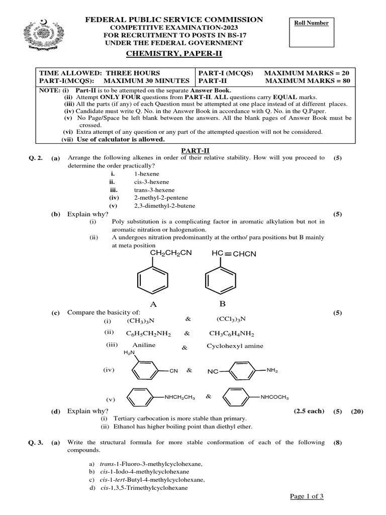 Css Chemistry2 2023 | PDF | Methyl Group | Chemical Substances