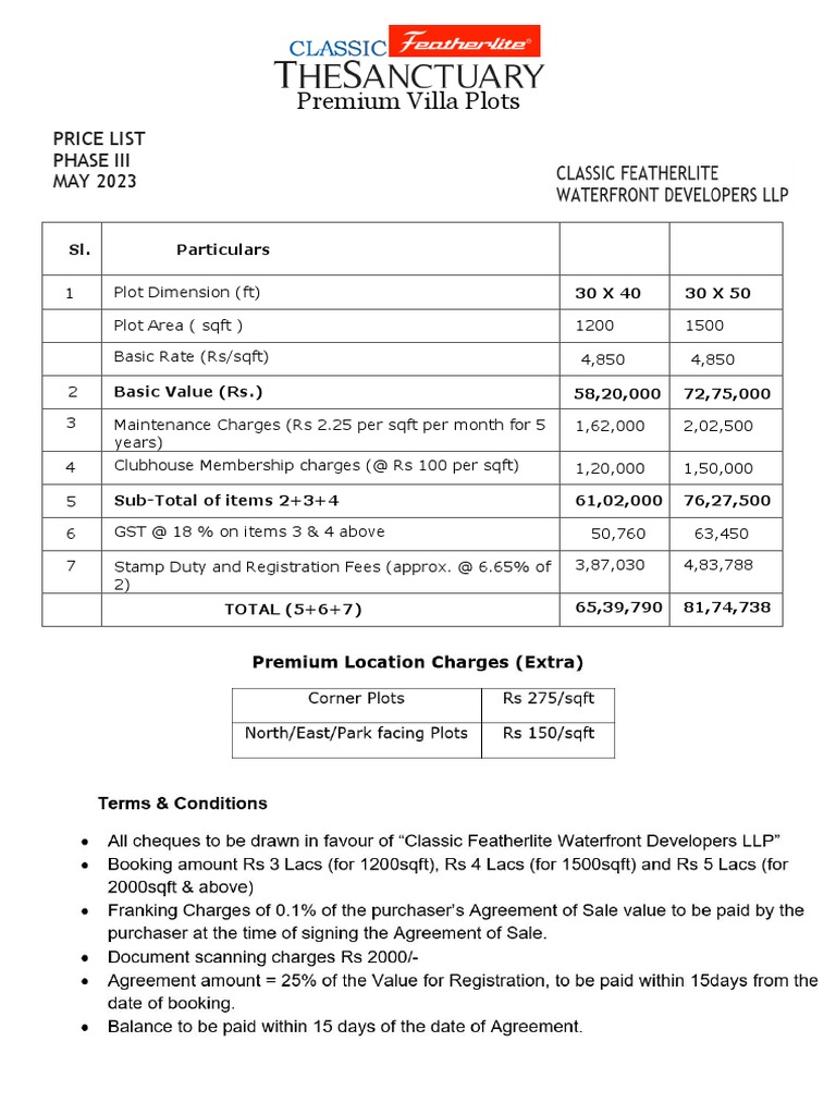 Price List Phase 3 - May 2023 (4850) | PDF | Taxes | Money