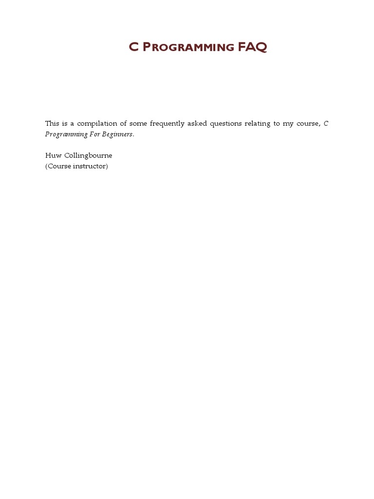FAQ - Read This First! | PDF | Pointer (Computer Programming) | Integrated Development Environment