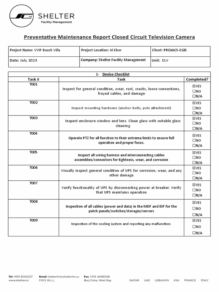 VVIP Beach Villa Alkhur CCTV PPM July 2023 | PDF | Computer Monitor ...