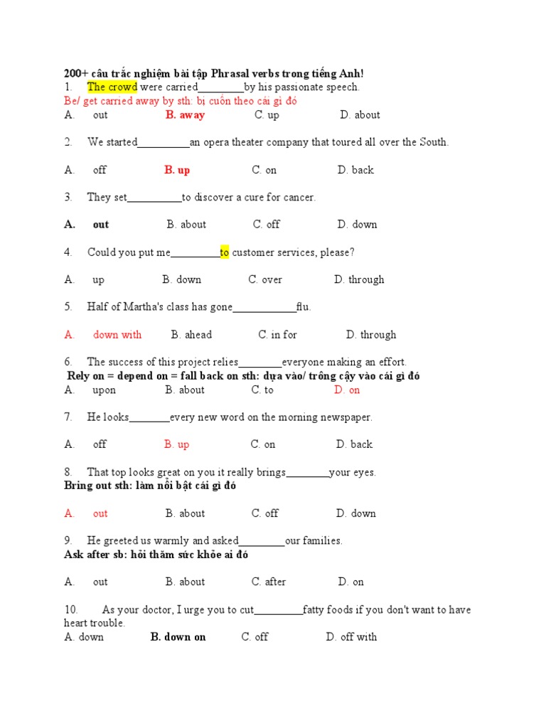 Phrasal Verbs Practice for Learners | PDF | Language Arts & Discipline