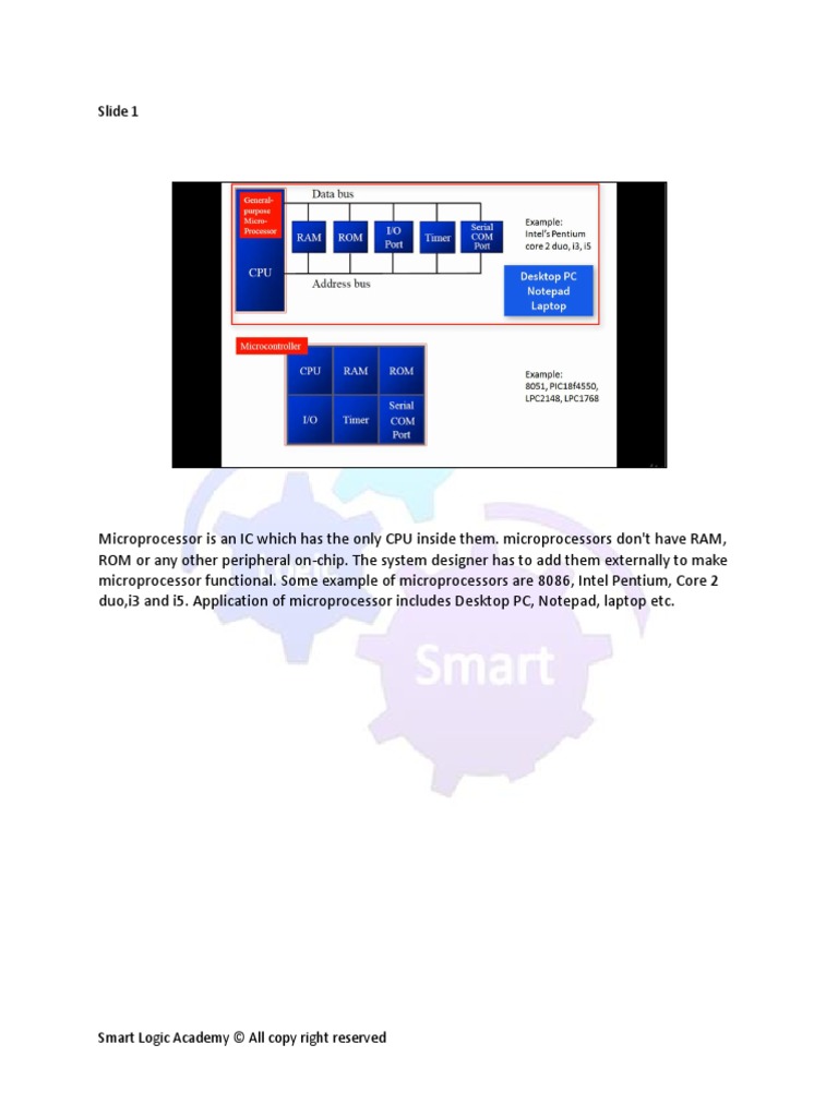 2.1 Notes Difference Between Microcontroller and Microprocessor | PDF ... 2.1 Notes Difference Between Microcontroller and Microprocessor | PDF ...