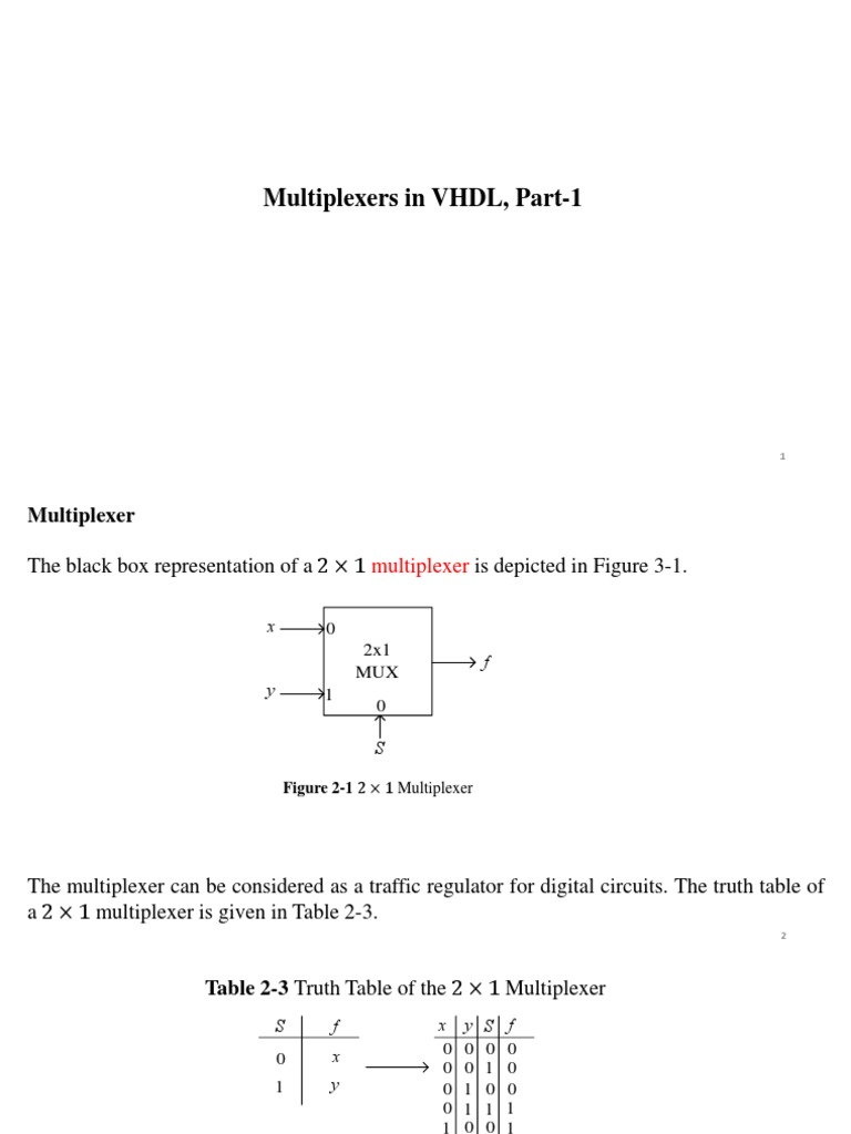 3.1 Lec11 - MUXES in VHDL - Part1 | PDF | Vhdl | Electrical Engineering