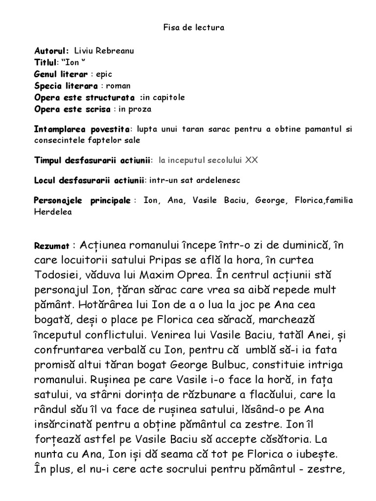 Ion Fisa de Lectura | PDF