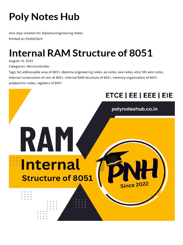 Internal RAM Structure of 8051 - Diploma Engineering Notes - Poly Notes ...