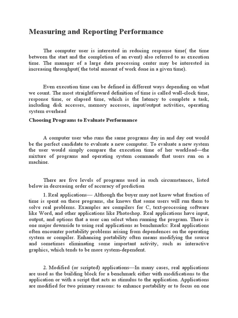 Measuring And Reporting Performance Pdf Application Software
