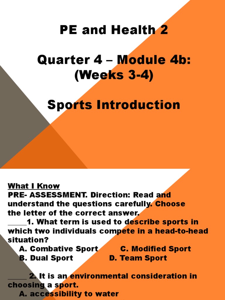Pe Quarter 4 - Week 4 | PDF | Volleyball | Table Tennis