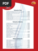 Menú del Restaurante Onze Panamá | PDF | ensalada | pesto