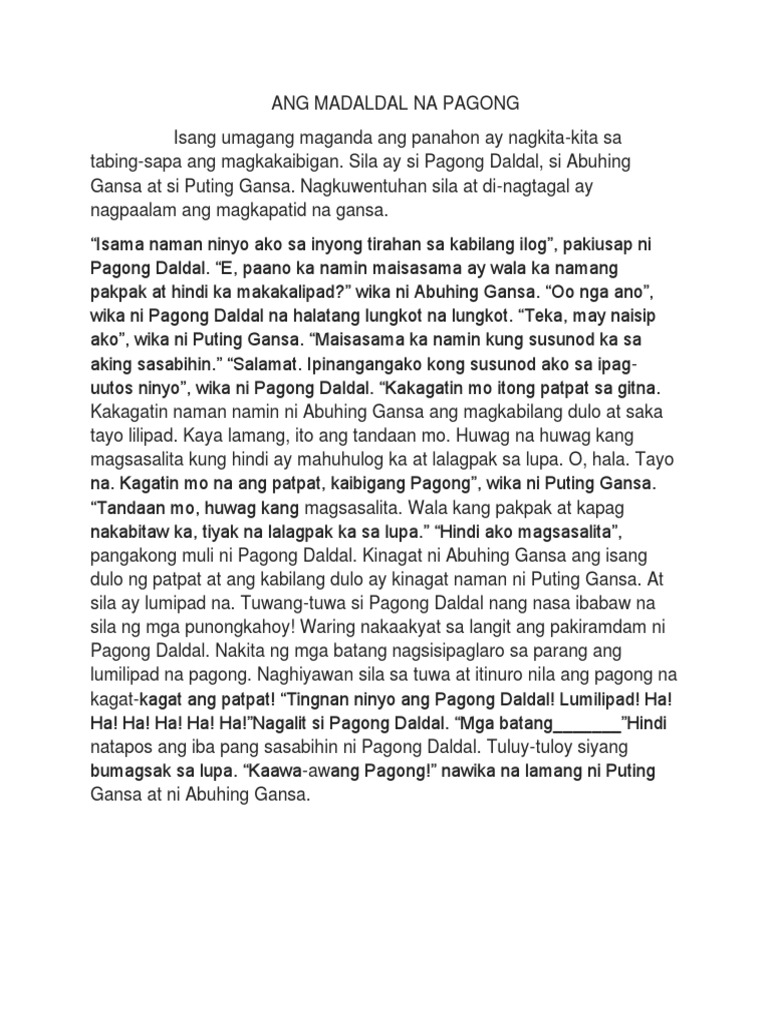 Ang Madaldal Na Pagong 1 | PDF