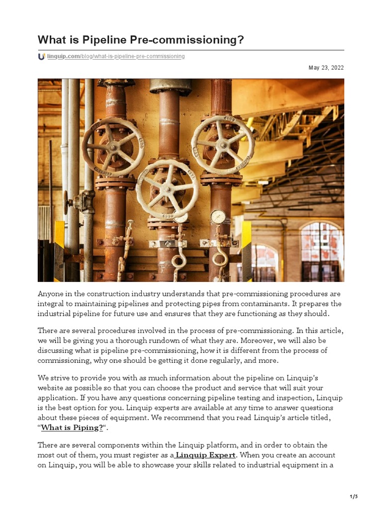 Pipeline Pre Commissioning | PDF Pipeline Pre Commissioning | PDF