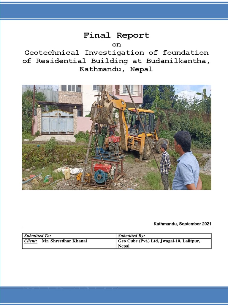 Final Geotechnical Report | PDF | Geotechnical Engineering | Earthquakes