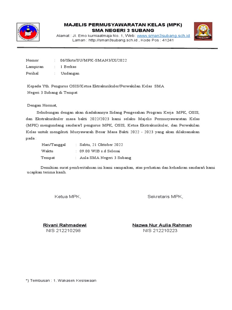 Surat Undangan Sidang Pengesahan Pdf