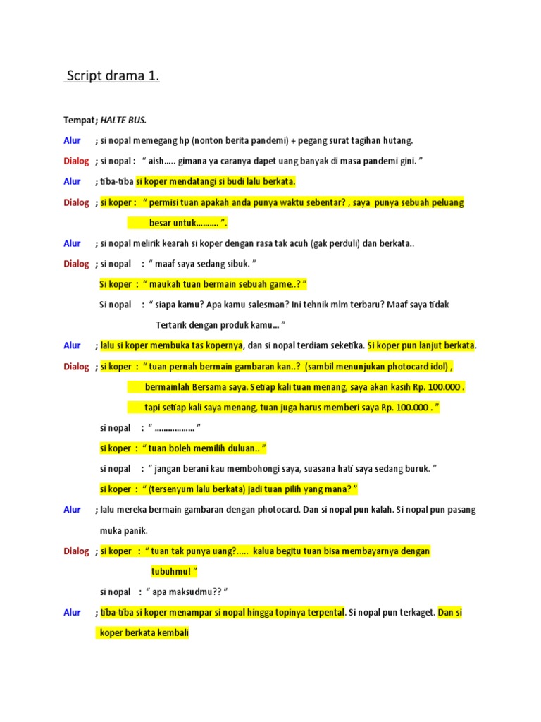 Script Drama 1 | PDF