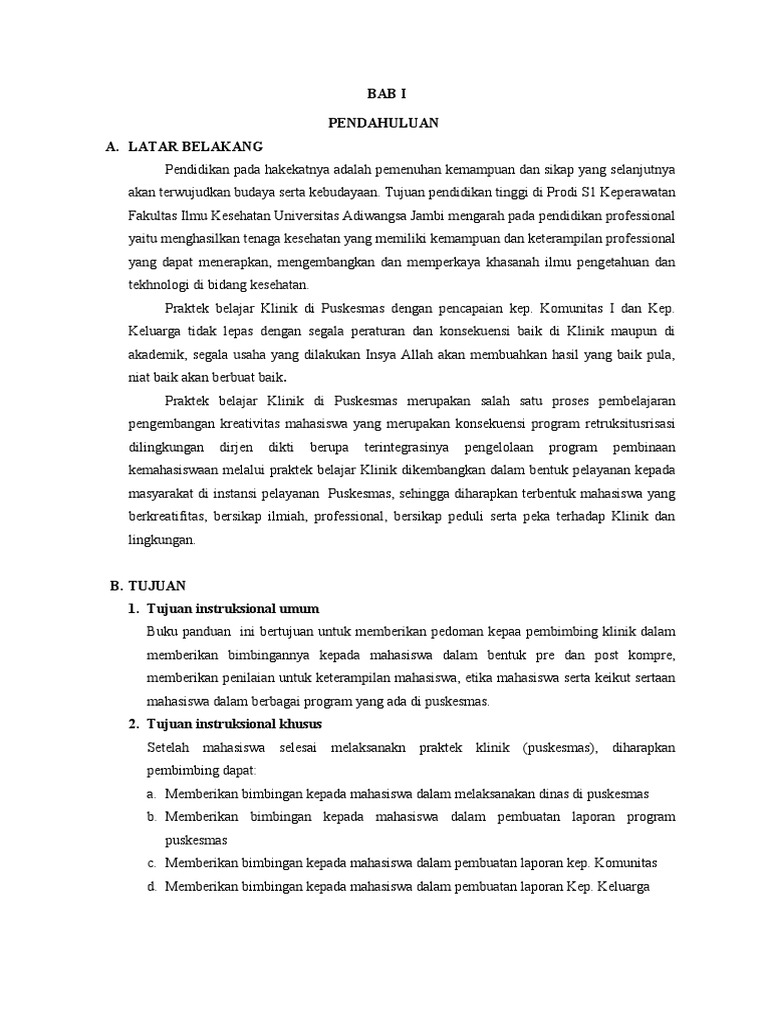 Panduan Praktek Klinik Keperawatan S1 | PDF