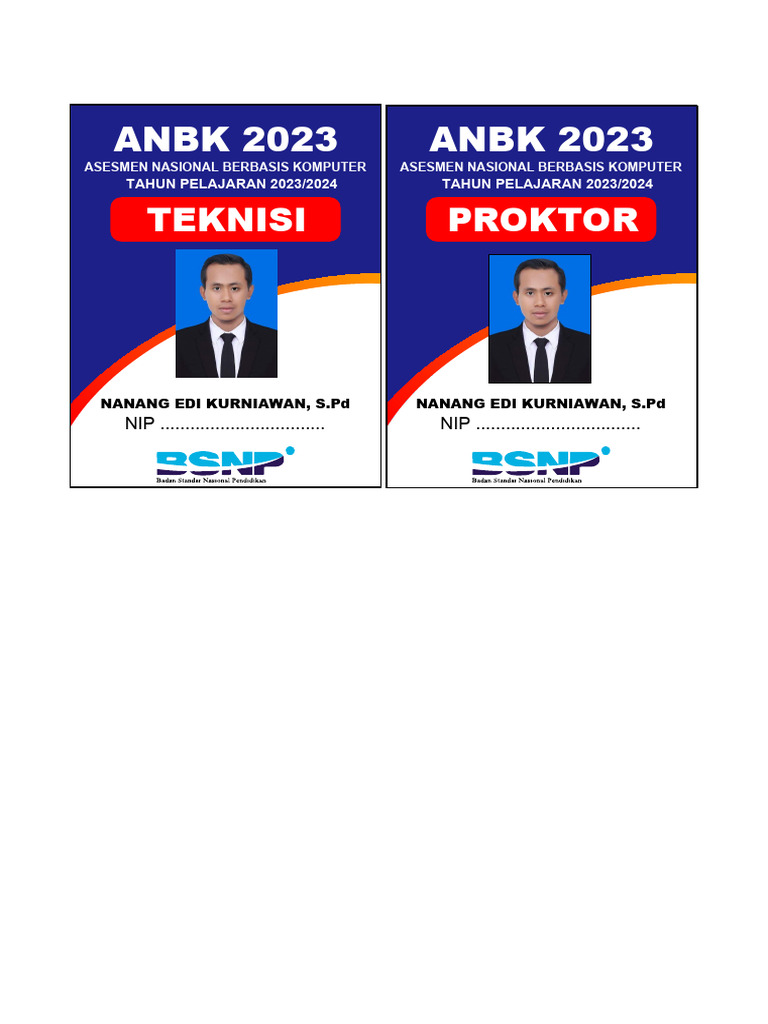 ID Card Proktor ANBK 2023/2024 | PDF