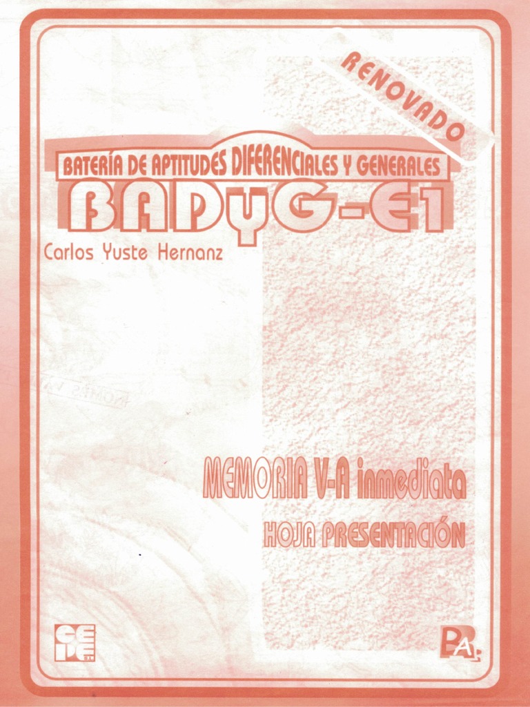 BADYG-E1-R Memoria Inmed. H. Presentacion | PDF