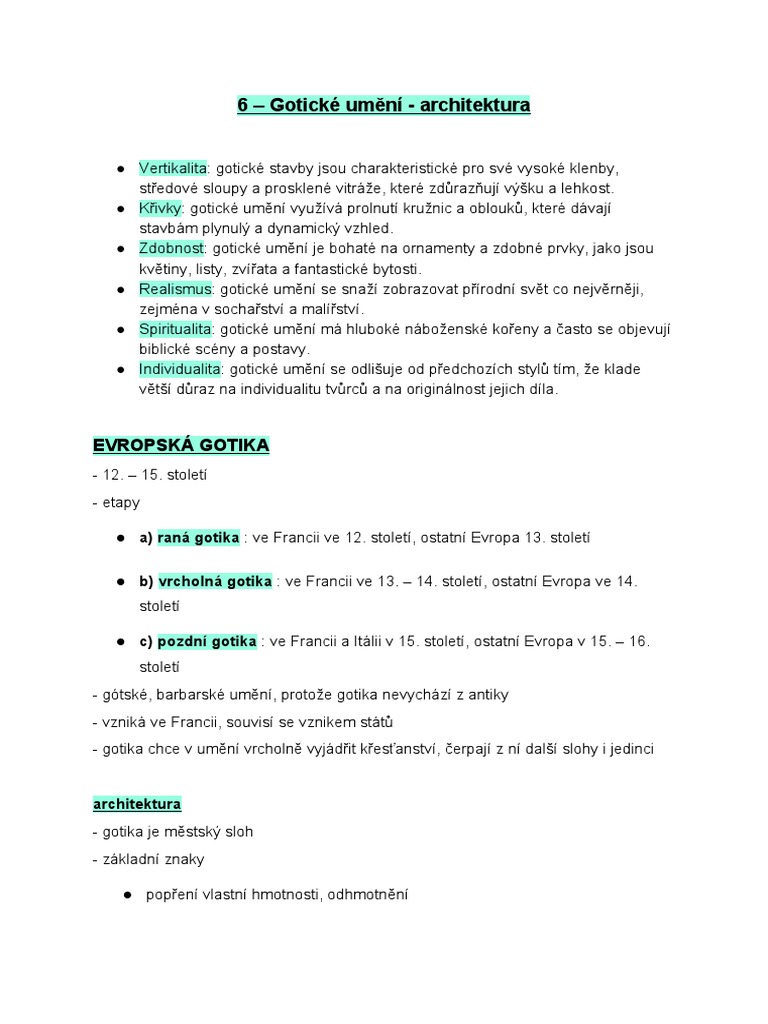 6 – Gotické Umění - Architektura | PDF 6 – Gotické Umění - Architektura | PDF