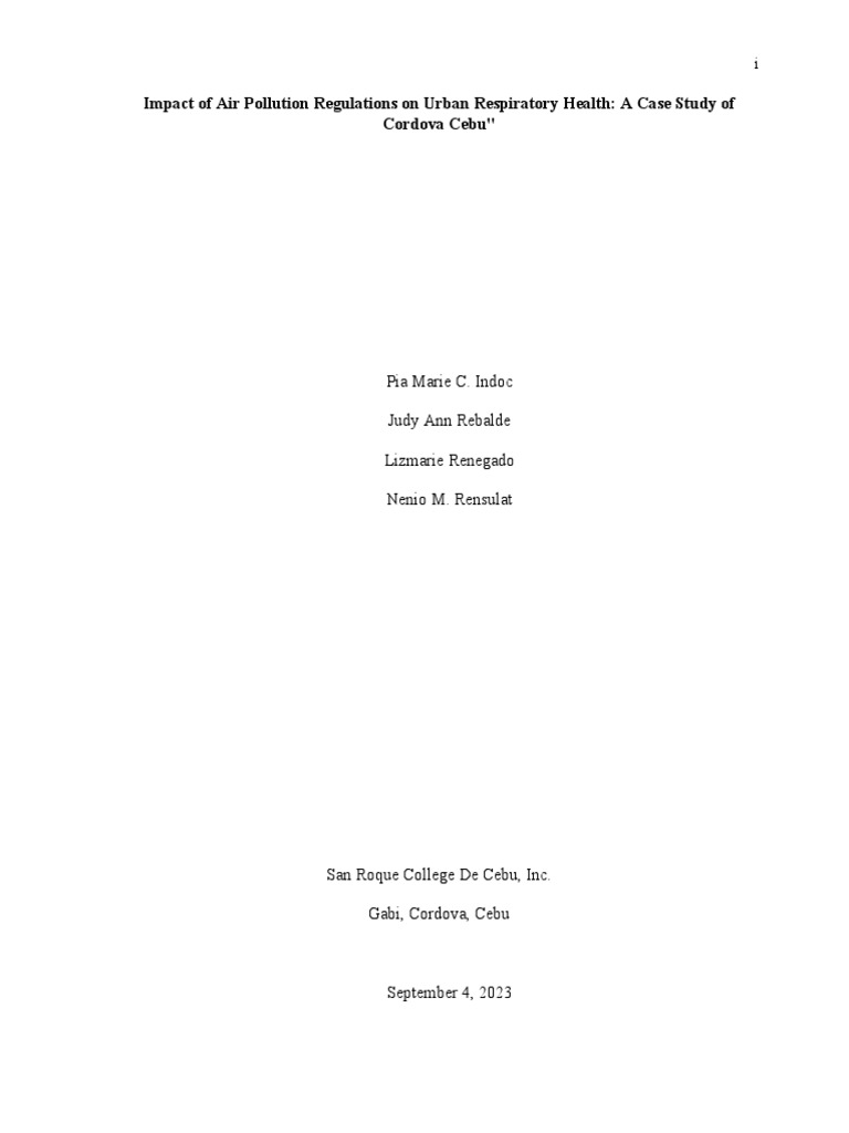 Example of Research Paper Part 1 | PDF | Air Pollution | Public Health