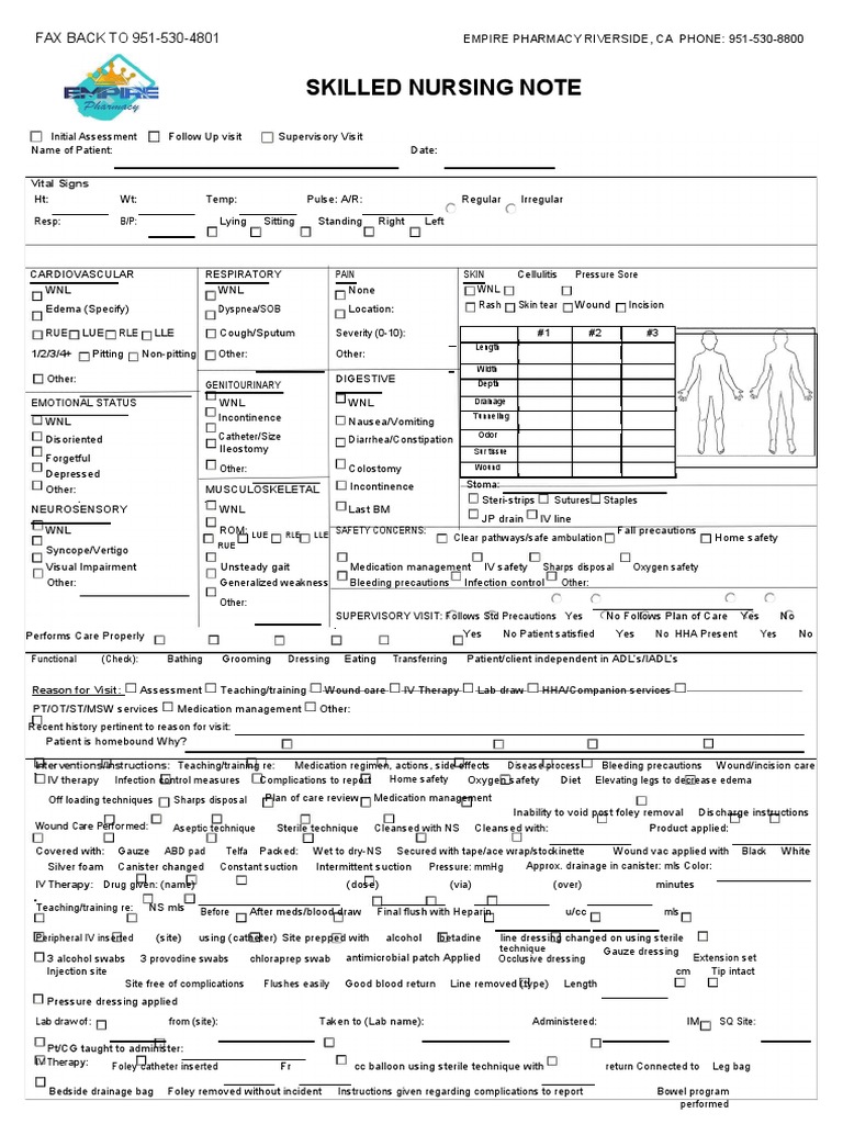 Nursing Note Sample 02 | PDF | Intravenous Therapy | Diseases And Disorders