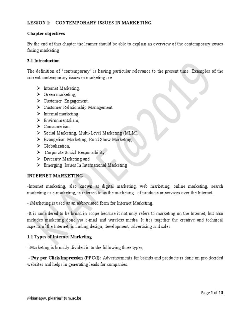 Lesson 1 - Internet Marketing | PDF | Marketing | Digital Marketing