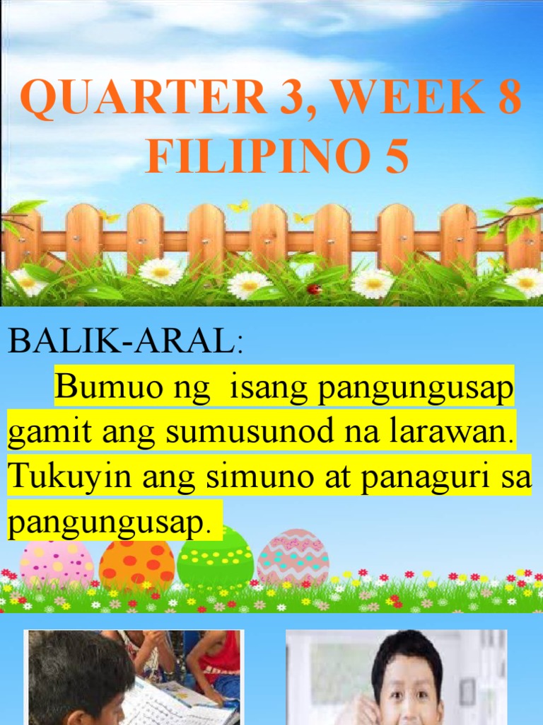 Filipino Q3 WK 8 Day 1 - 5 | PDF