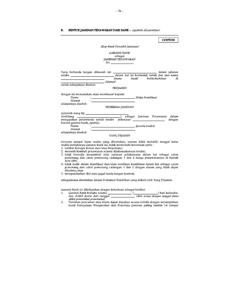 Format Jaminan Penawaran | PDF