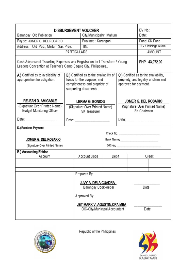 Baguio Final Tev | PDF | Payments | Bookkeeping
