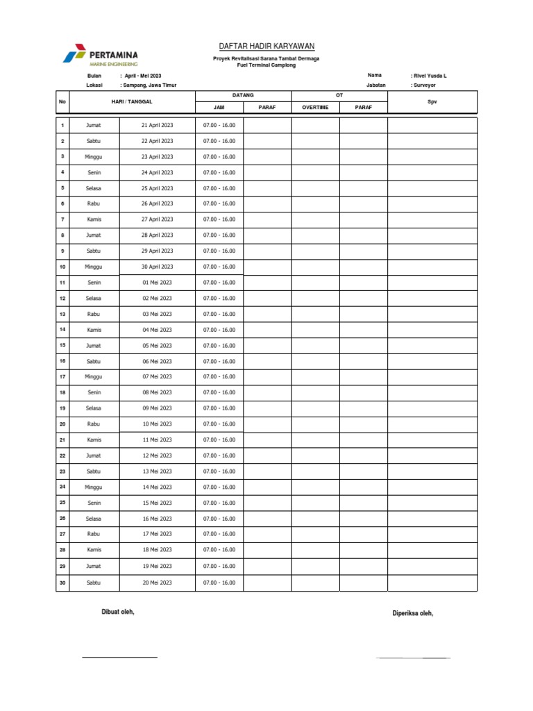 Security Time Sheet | PDF