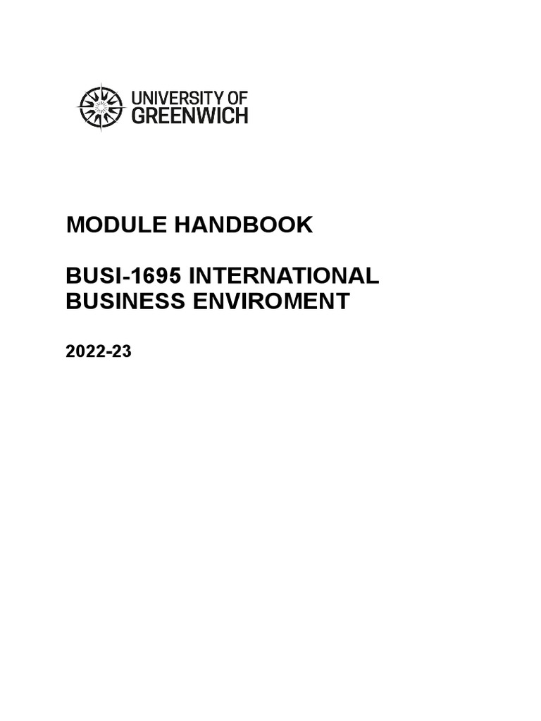 Module Handbook BUSI 1695 - 20222023 | PDF | Career & Growth | Business