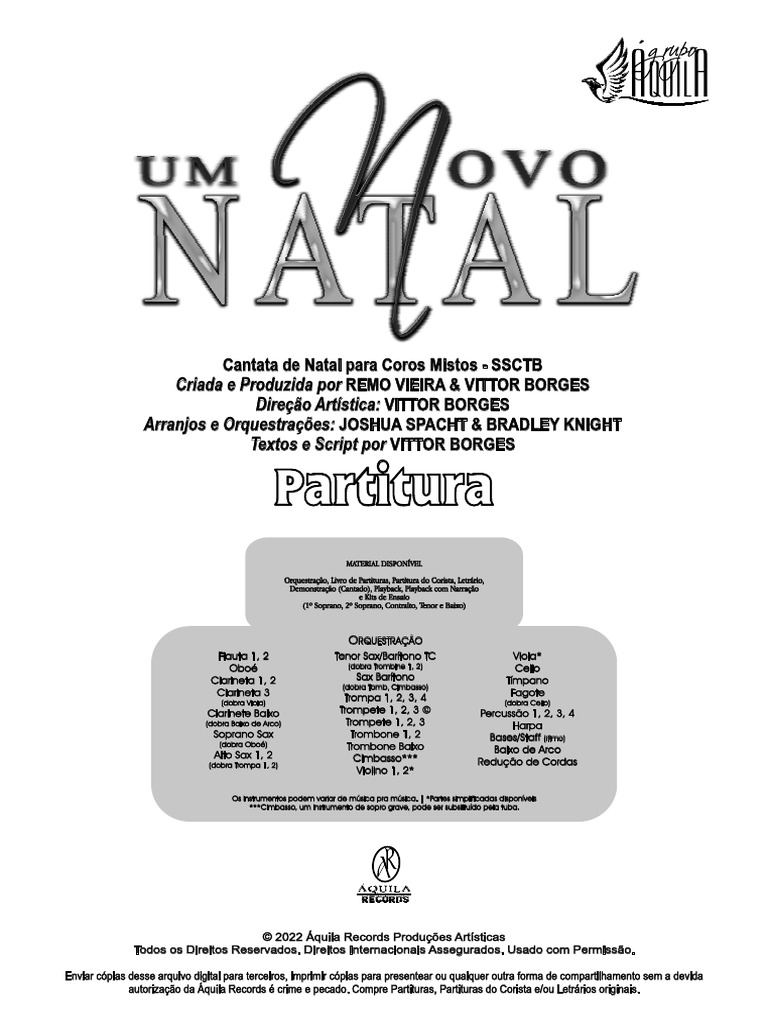 Cantata de Natal: Partitura e Letrário | PDF | Coro | Natal