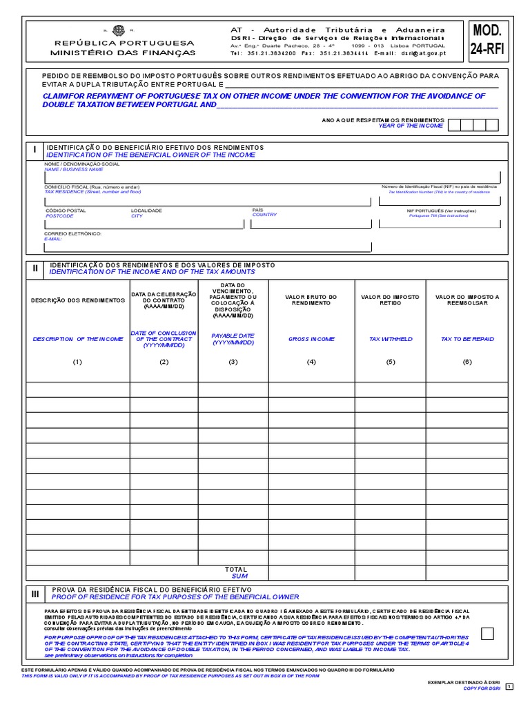 POR Modelo 24 RFI Uk | PDF | Impostos | Cheque (banco)