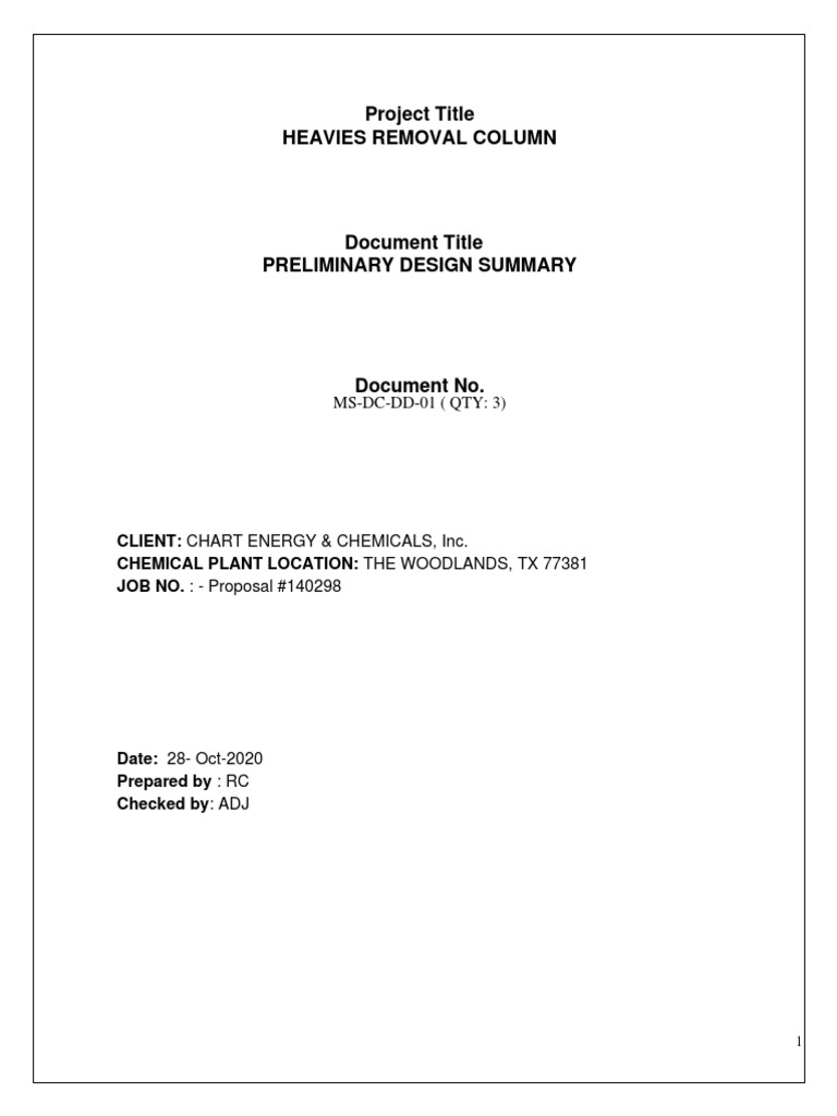 Chemical Plant Design Summary | PDF | Mechanical Engineering