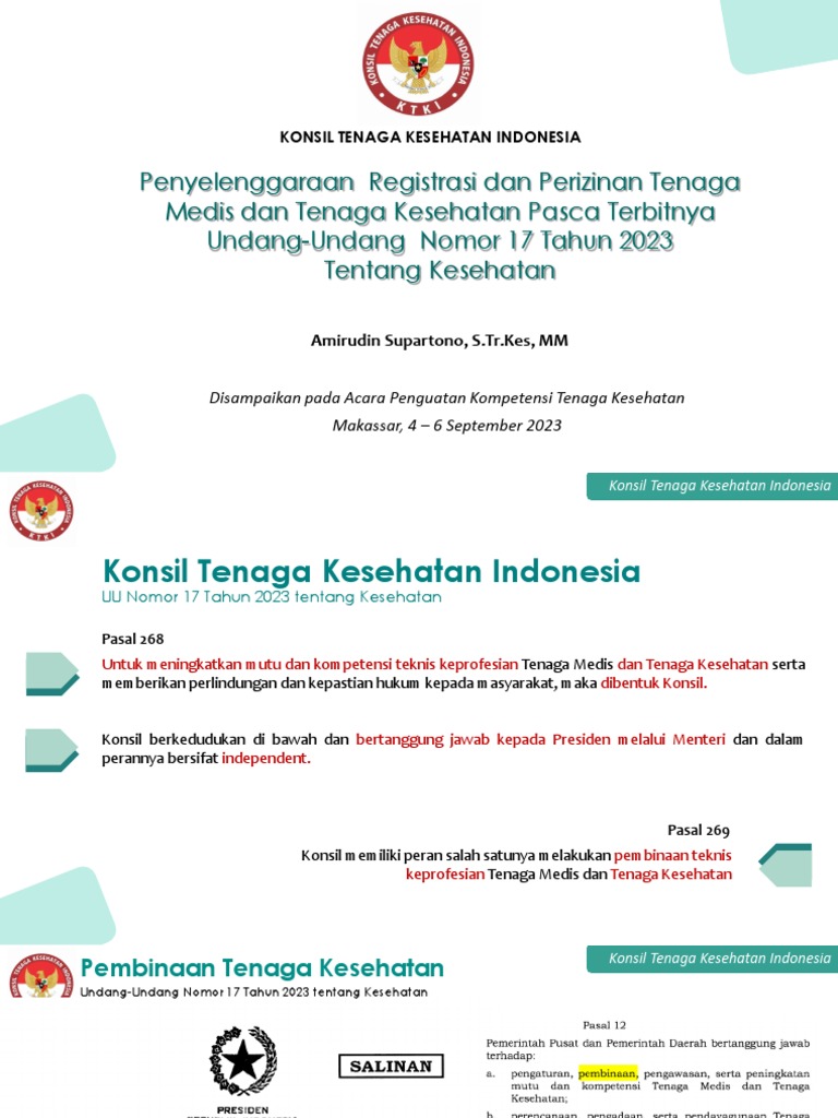 Paparan Ketua KTKI - Pembinaan Nakes - P2KB Makassar | PDF | Kesehatan ...