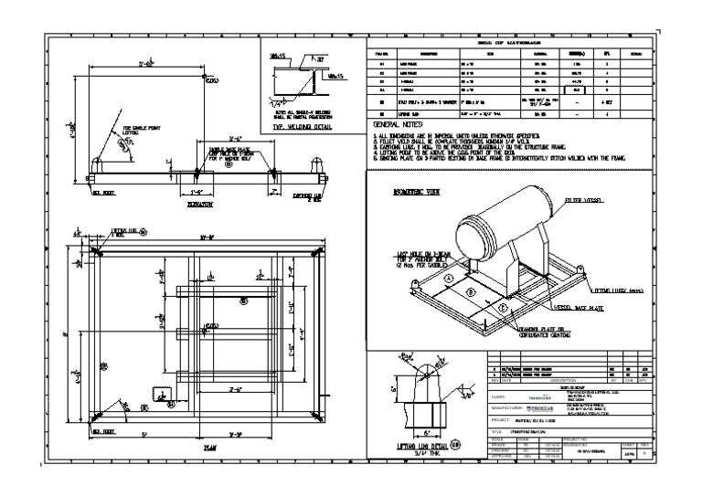 Filter Vessel Skid Design Drawing | PDF