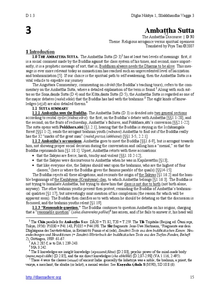 21.3 Ambattha S d3 Piya | PDF | Sati (Buddhism) | Indian Religions