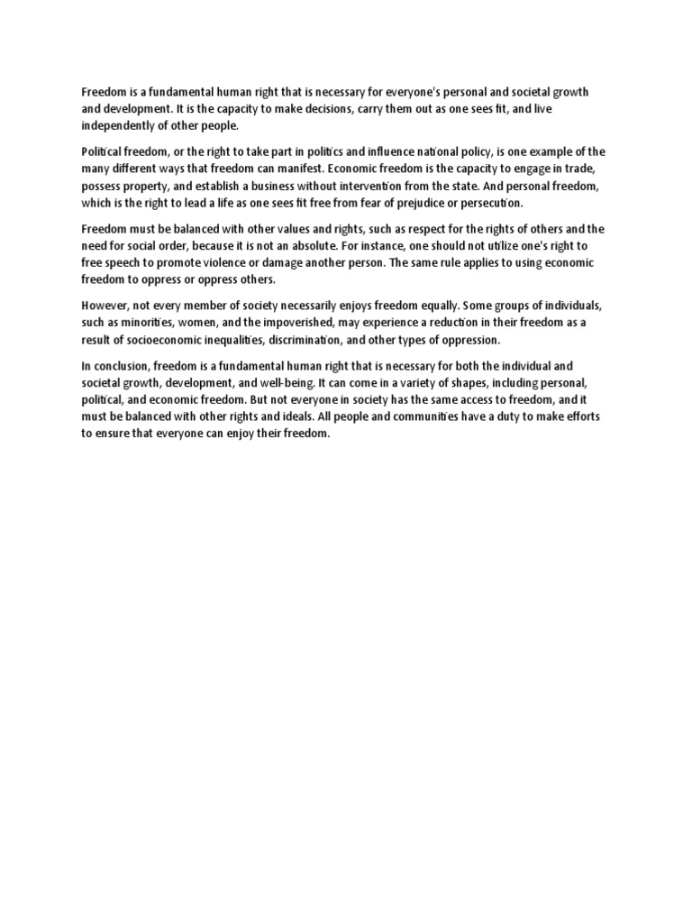 Freedom Essay | PDF