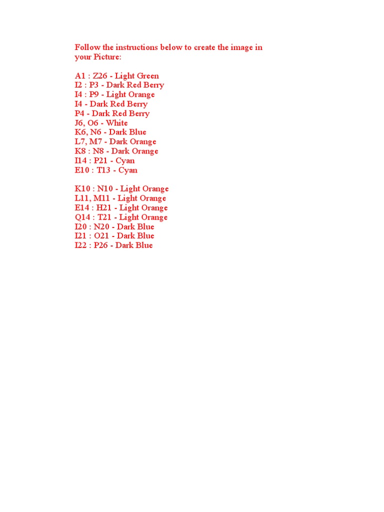Color Coding Instructions for Images | PDF