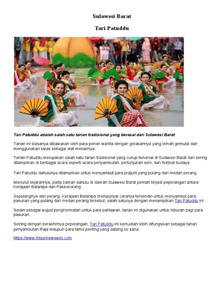 Tari Patuddu: Kesenian Perang Sulawesi | PDF | Seni