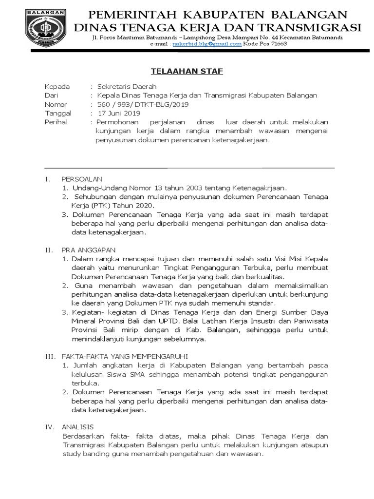 Telaahan Staf Bali | PDF