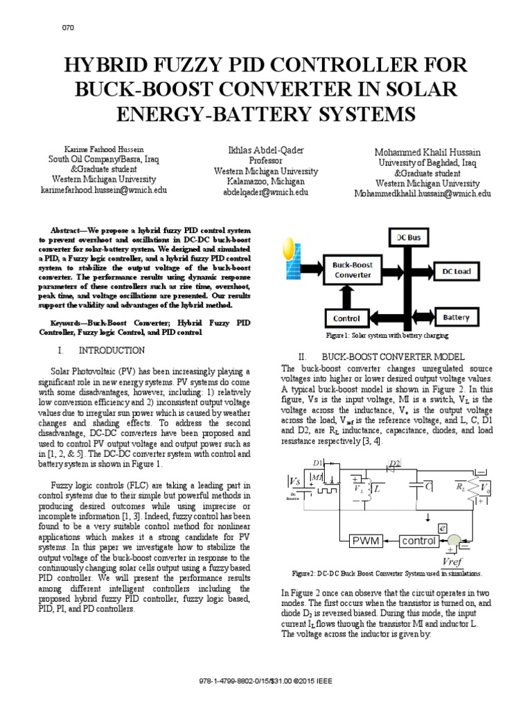 Hybrid Fuzzy PID Controller For Buck-Boost Converter in Solar Energy-Battery Systems - OK | PDF ...