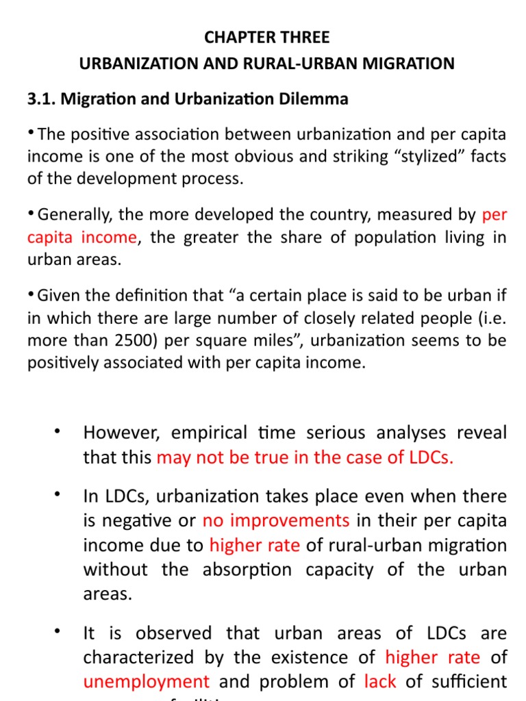 DEV'T Economics-II - Chapter 3 | PDF | Urbanization | Economic Growth