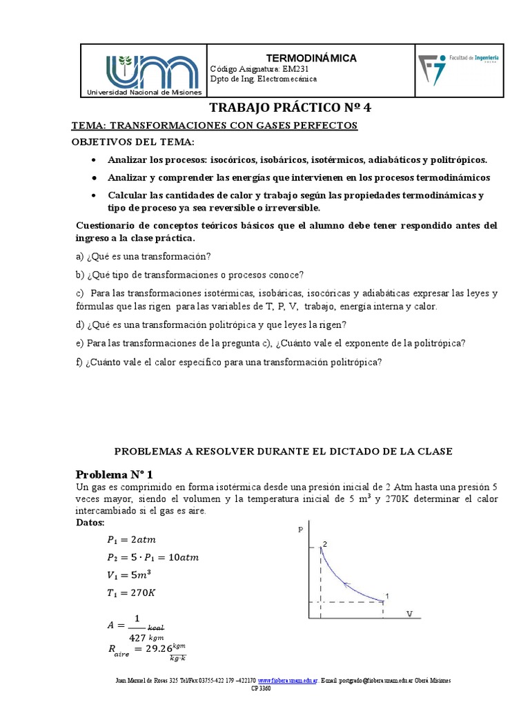 Transformaciones en Gases Perfectos | PDF | Gases | Termodinámica