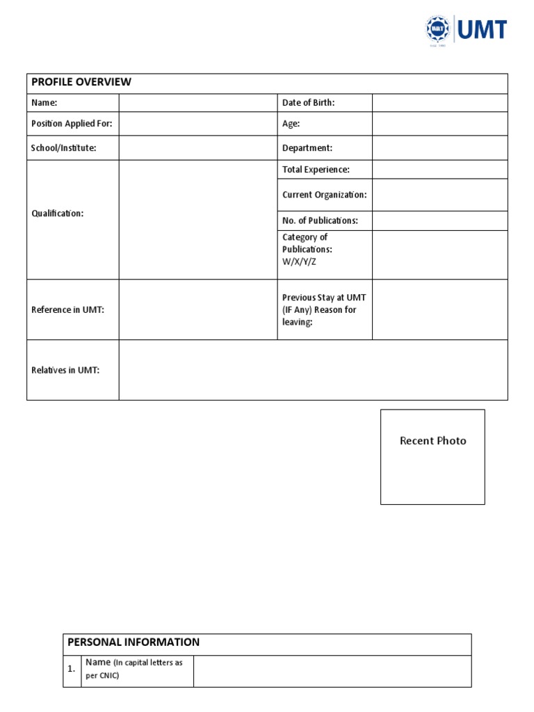 Academic Profile Form | PDF | Academic Degree | Academia