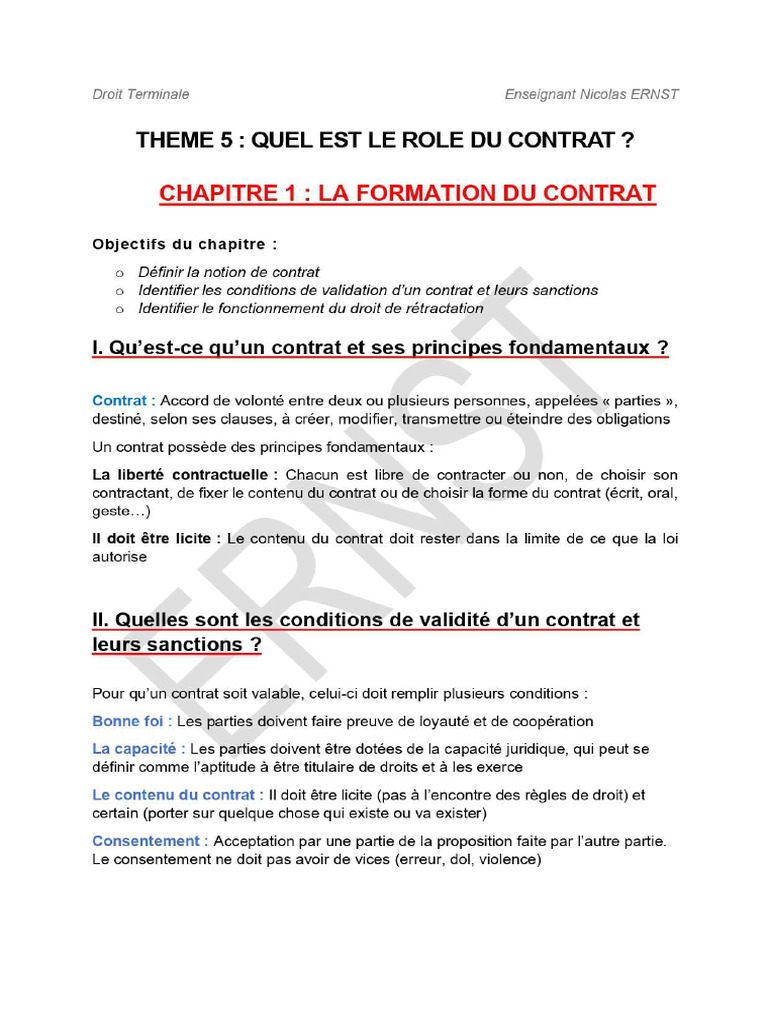 Chapitre 1 Droit TSTMG | PDF