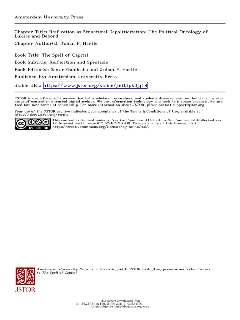 Johan F. Hartle - Eification As Structural Depoliticization: The ...