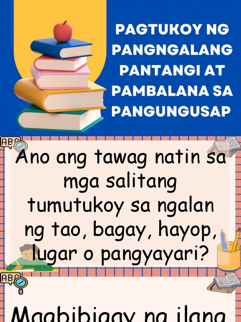 Pagtukoy Sa Pangngalang Pantangi at Pambalana Sa Pangungusap | PDF